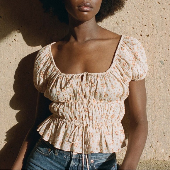 Doen | Tops | Doen Adie Top In Alabaster Countryside Calico | Poshmark